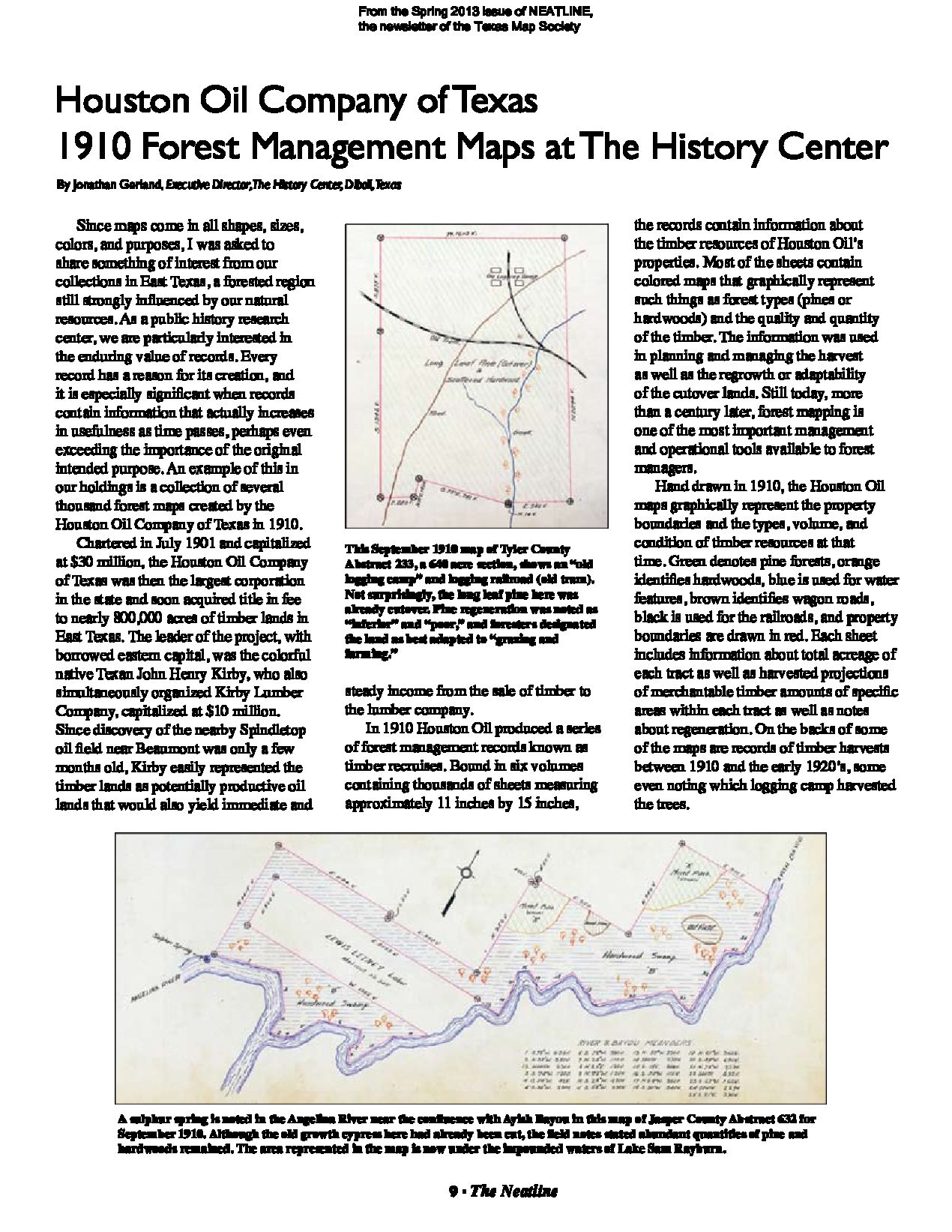 Houston Oil Company Maps Descriptive Article,… | The History Center