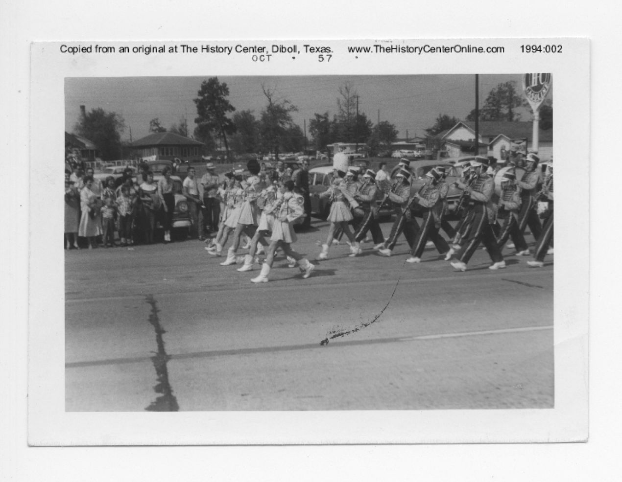 Diboll Band Marches in Diboll Day Parade, 1957 | The History Center