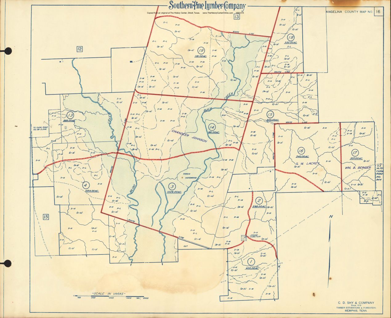 Angelina County Timberlands Map 16 | The History Center