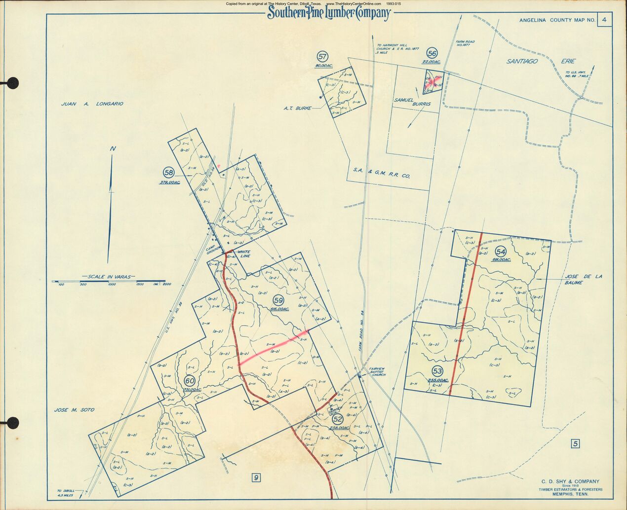 Angelina County Timberlands Map 04 | The History Center