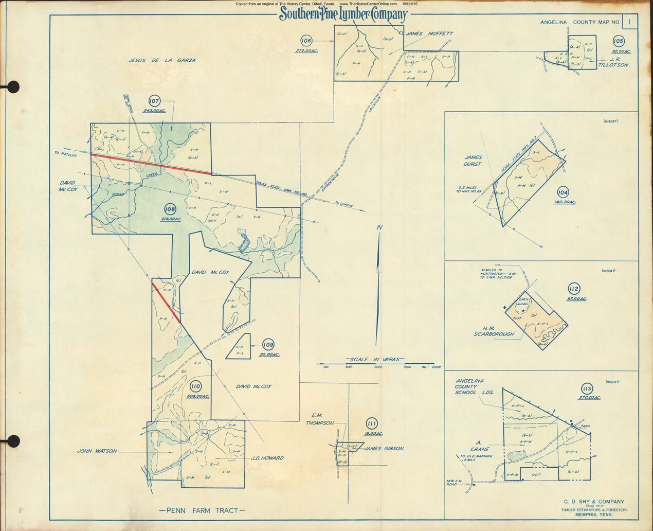 Angelina County Timberlands Map 01 | The History Center